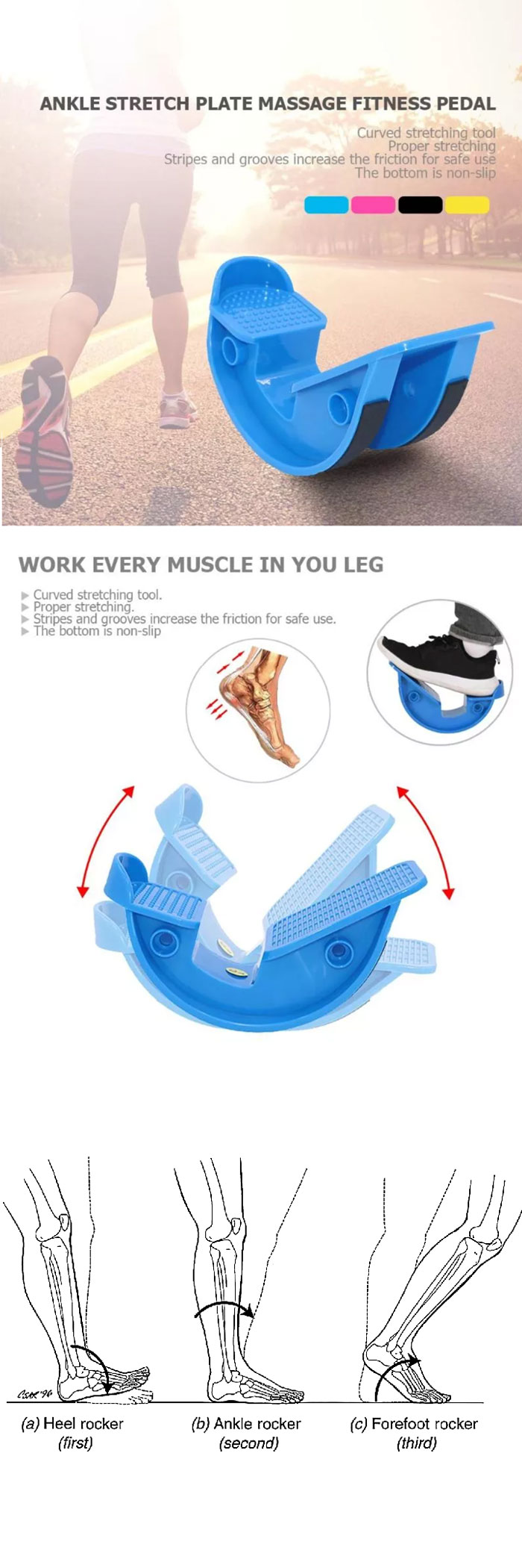 Calf Stretcher Foot Rocker - Black